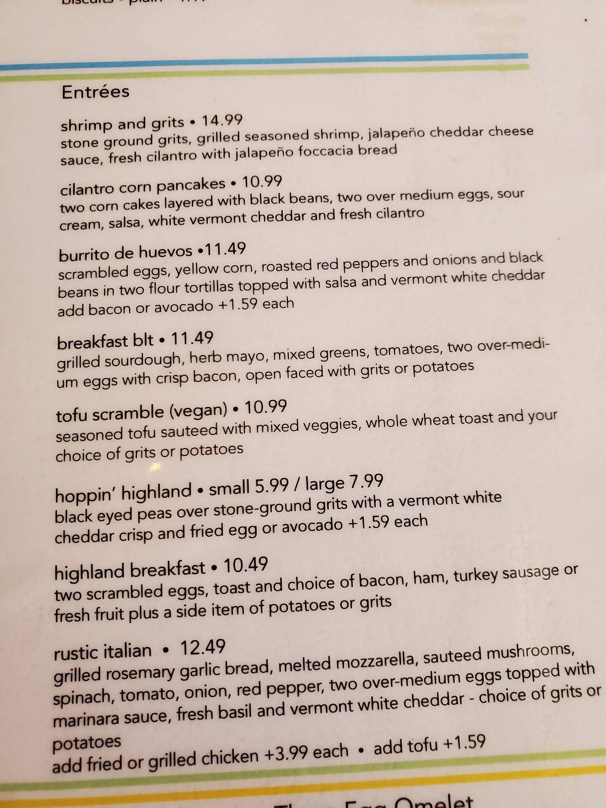 Menu at Friends Table Restaurant & Bar, Peachtree City