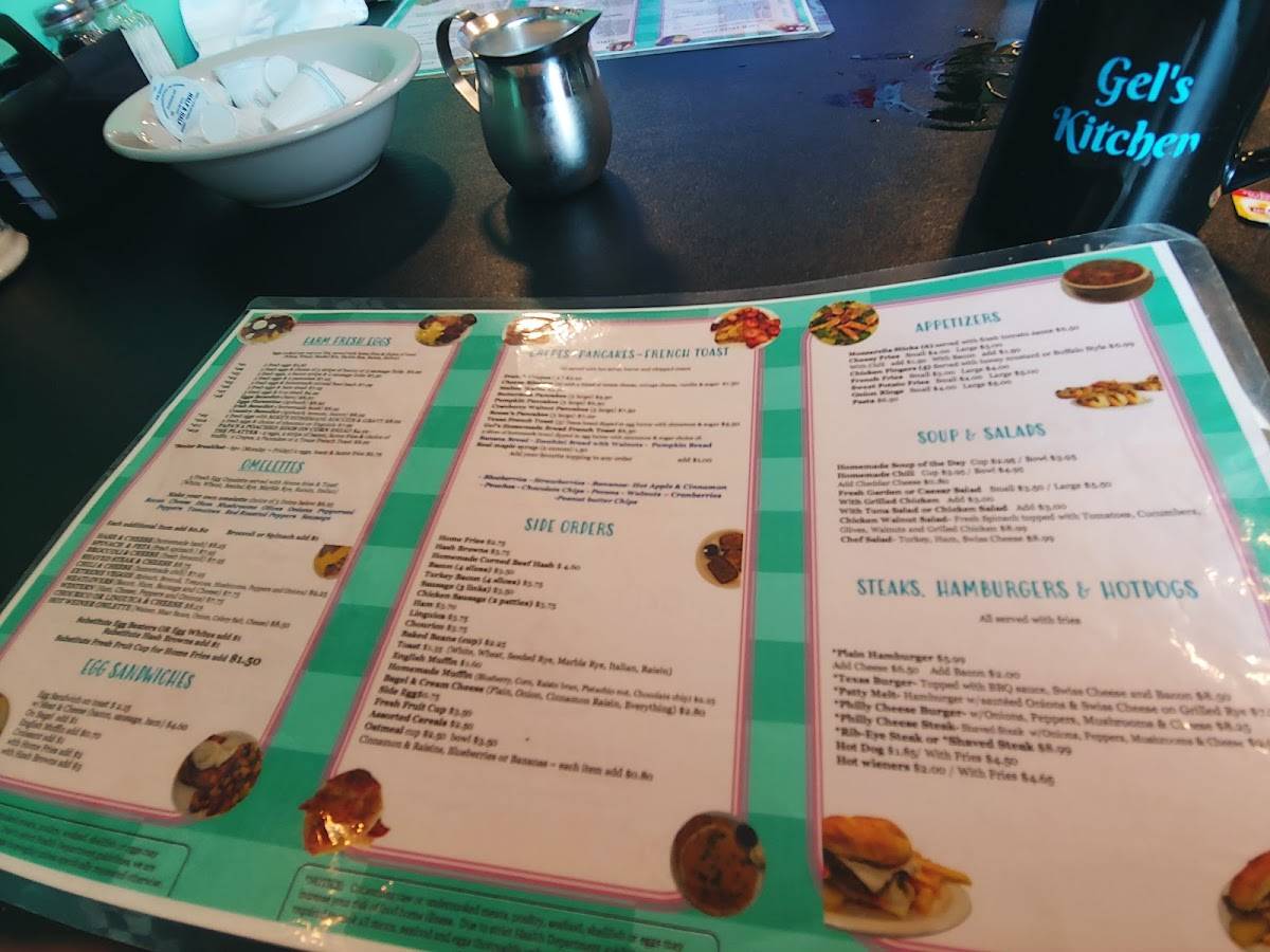 Menu at Gel's Kitchen 2 restaurant, Warwick