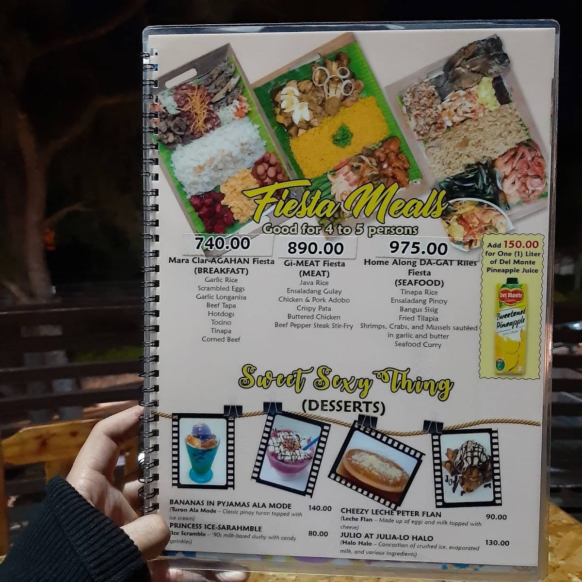 Carta de Generation Y Cafe, Baguio
