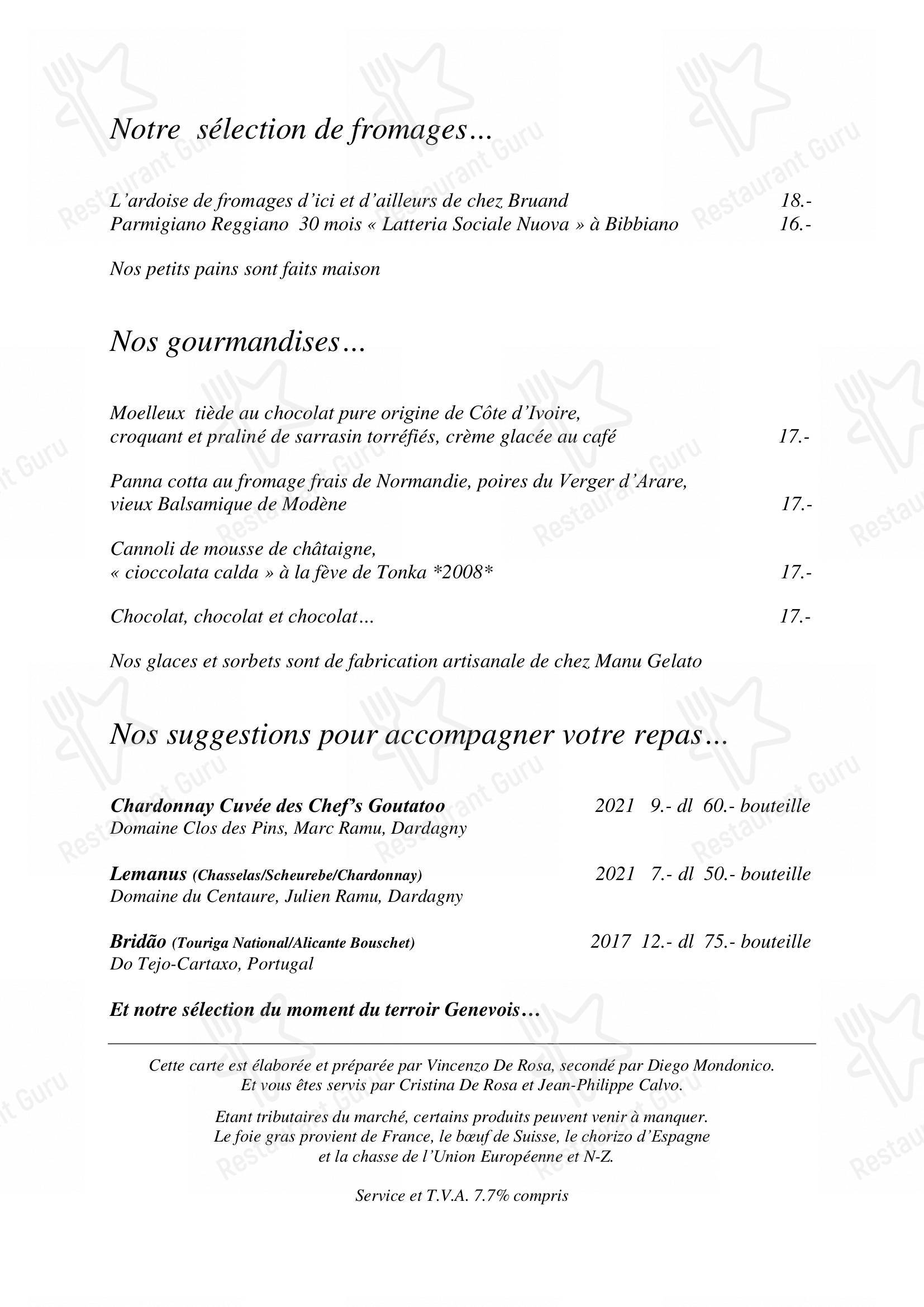 Menu da Café de la Place, Plan-les-Ouates, Rte de Saint-Julien 143