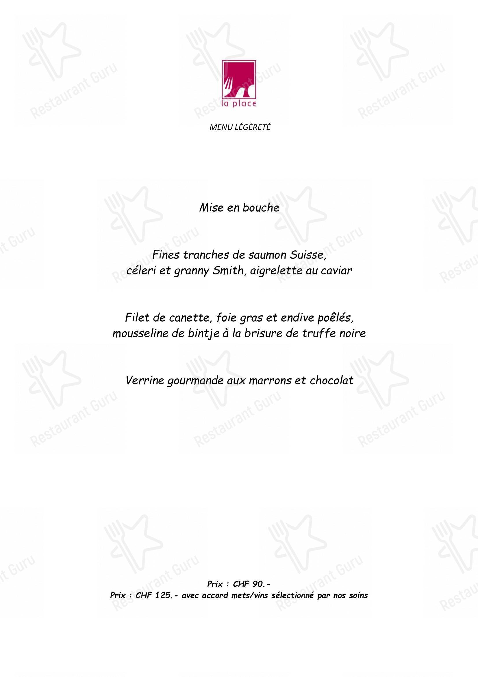 Menu da Café de la Place, Plan-les-Ouates, Rte de Saint-Julien 143