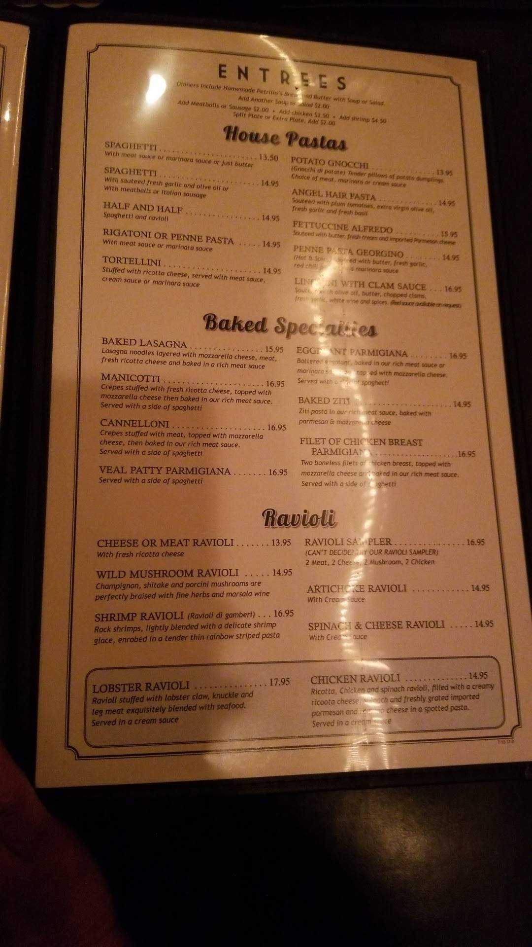 Menu at Petrillo's Pizza pizzeria, Glendora