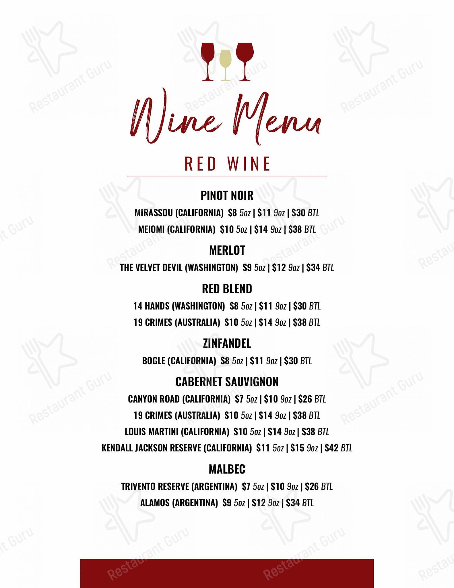 Menu at Gold Bison Grill cafe, Rapid City