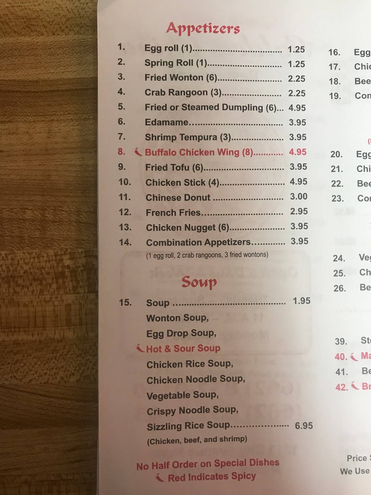 Menu at Golden China Restaurant, Ripley