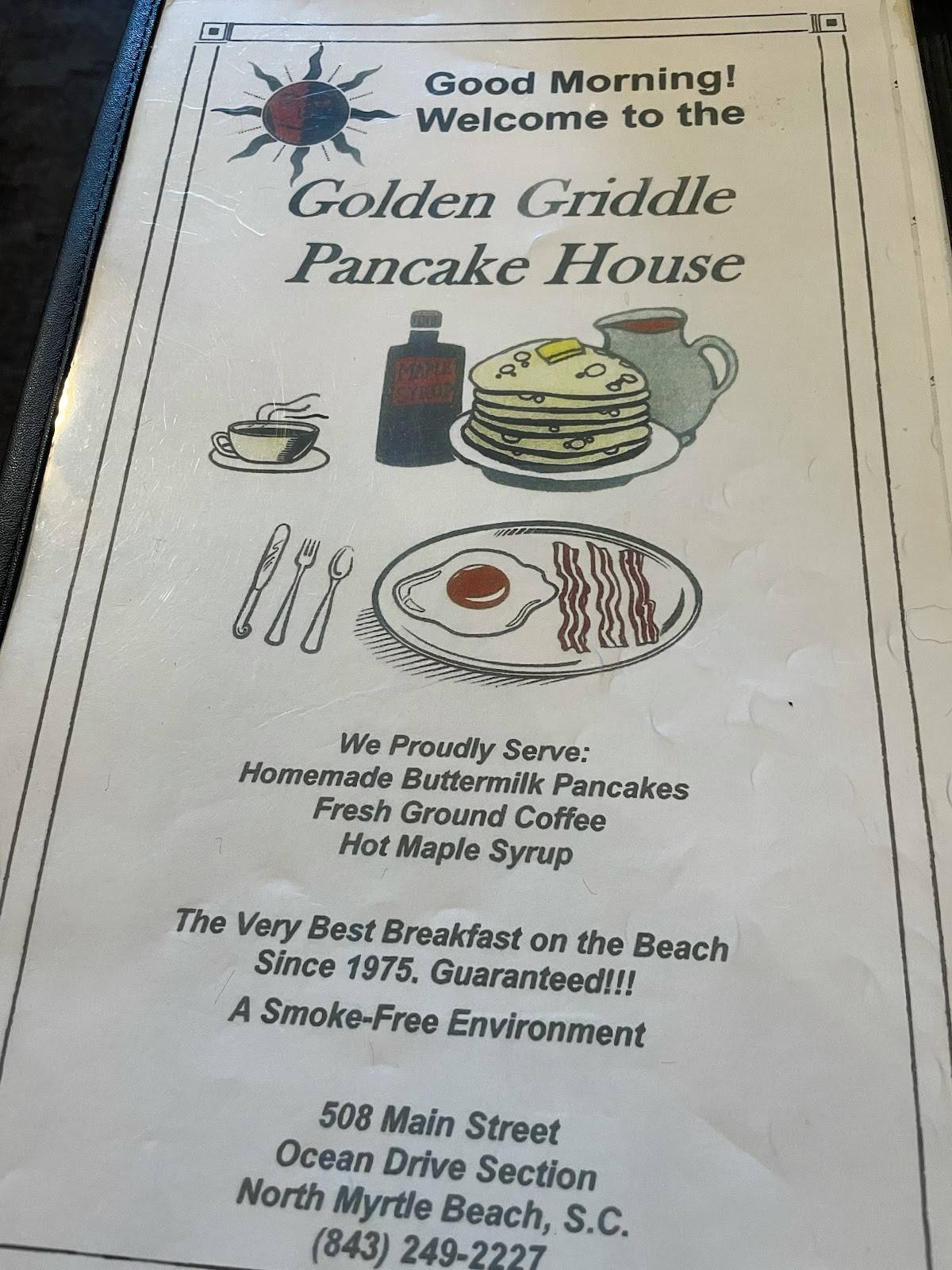 Menu at Golden Griddle Pancake House restaurant, North Myrtle Beach