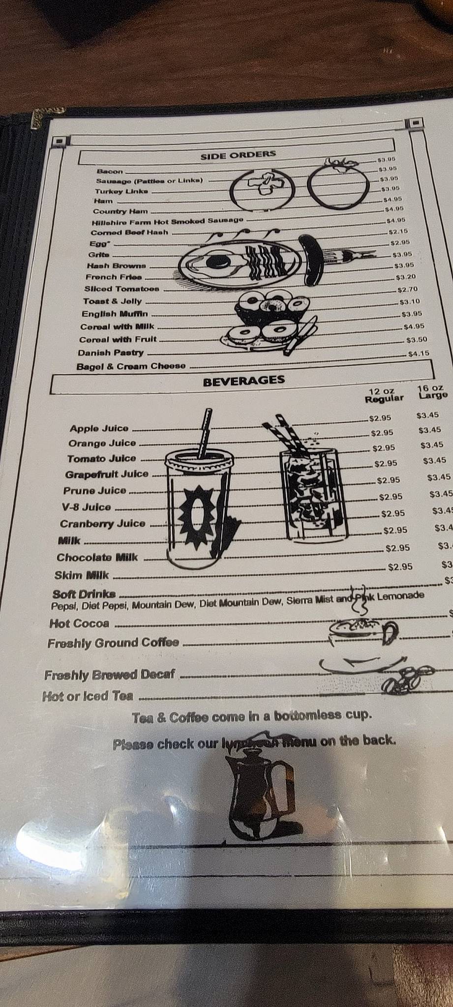 Menu at Golden Griddle Pancake House restaurant, North Myrtle Beach
