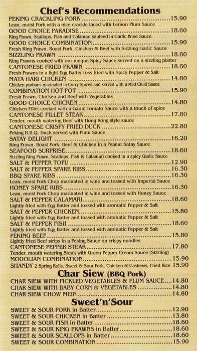 Menu at Good Choice Chinese Restaurant, Helensvale