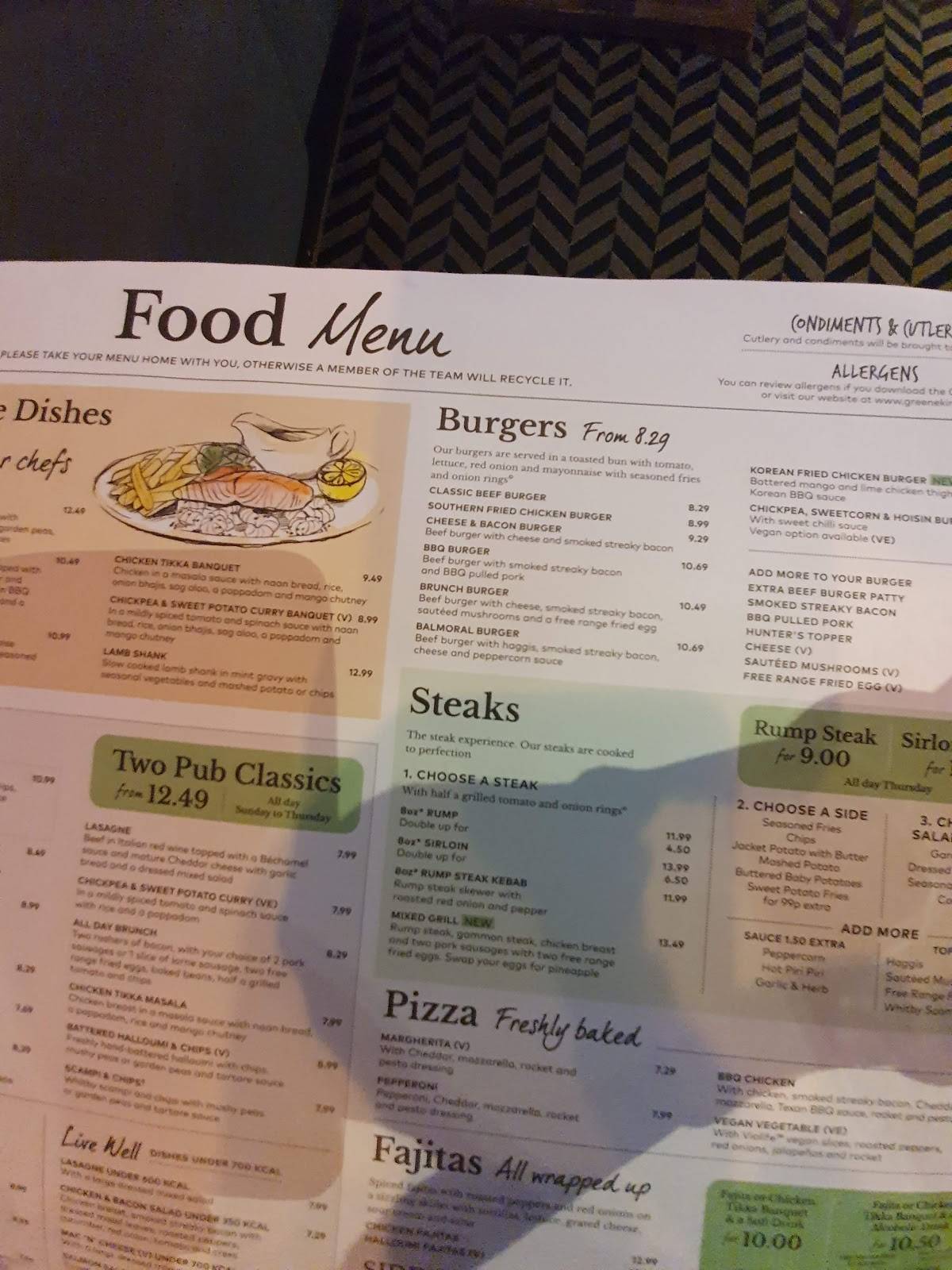 Menu at Granary pub & bar, Elgin