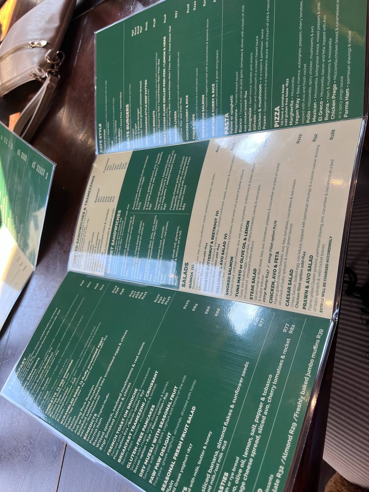 Menu at Grate restaurant, Sandton