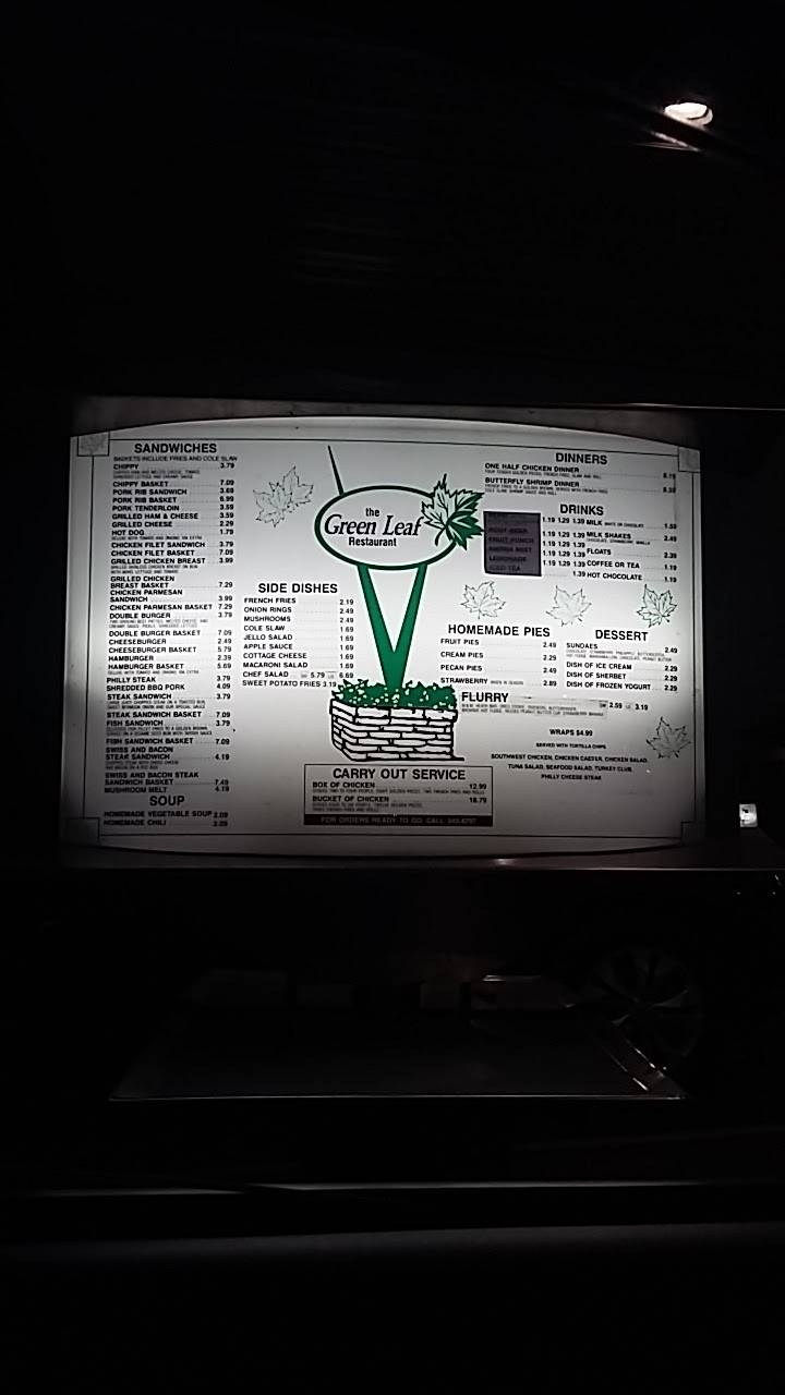 Menu at Green Leaf Restaurant, Wooster
