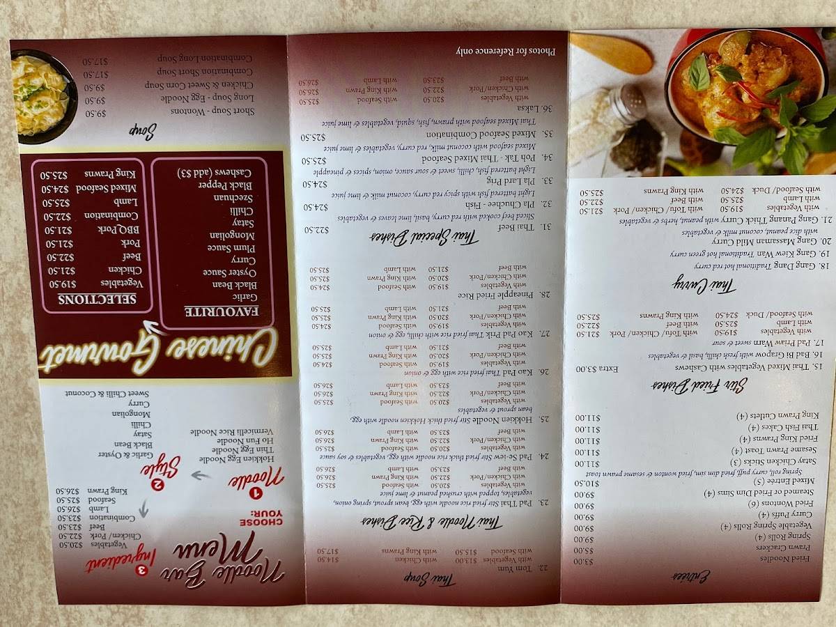 Menu at Greenbank Asian Kitchens restaurant, Greenbank