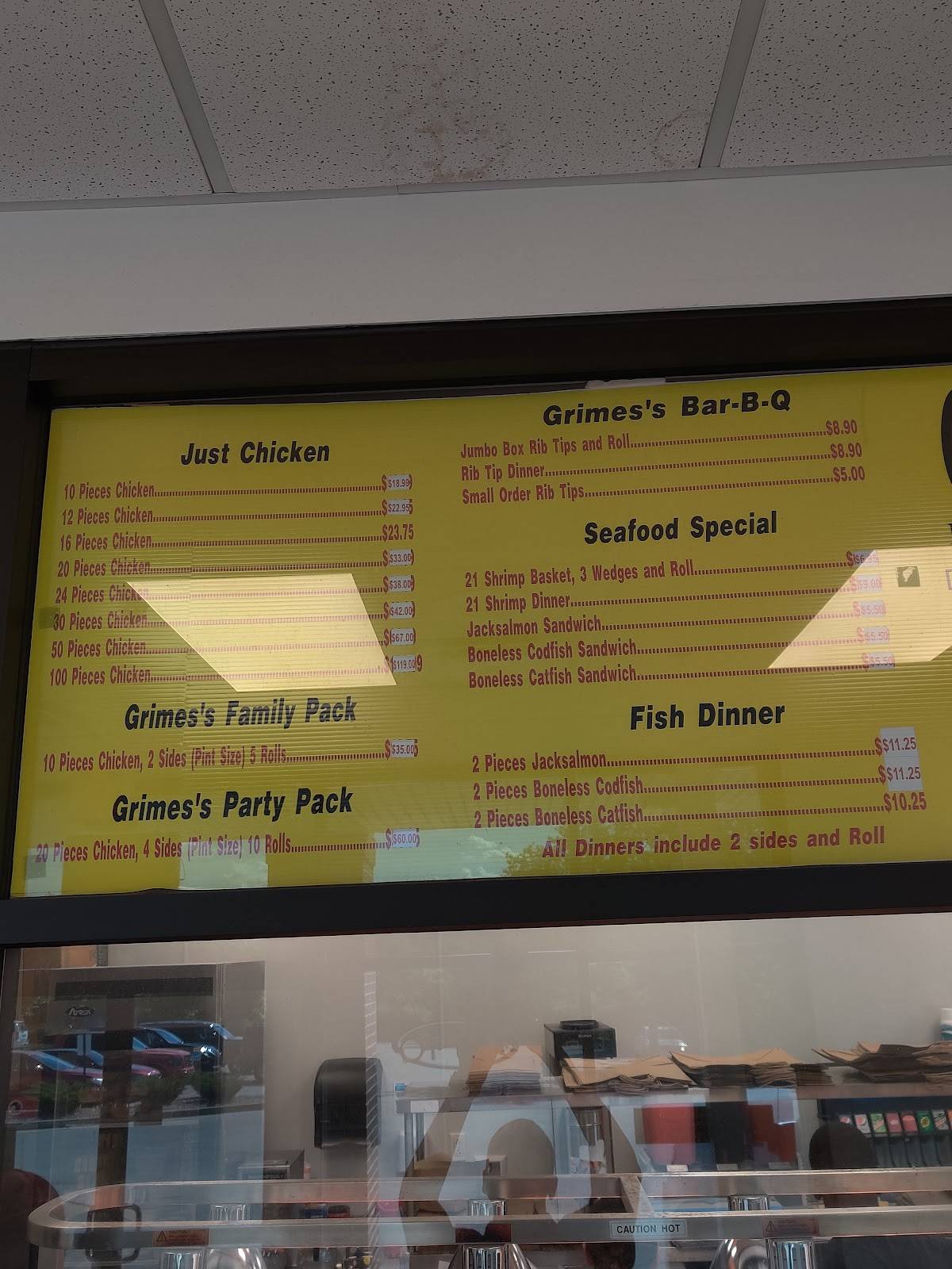 Menu at Grimes's Fast Food (Formerly Richie's), Lexington