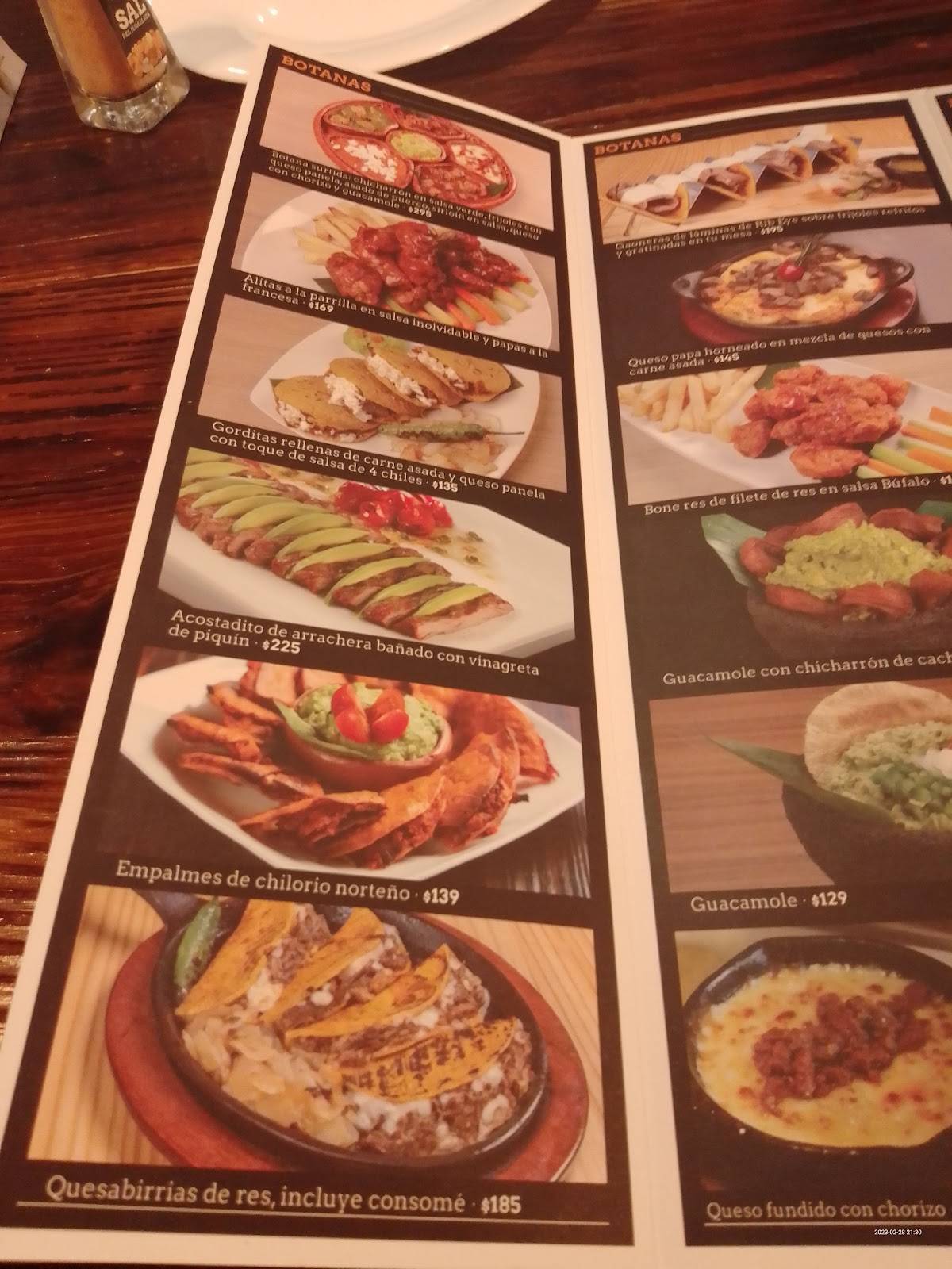 Carta del restaurante Noreste Grill, Guadalupe, Av. Miguel Alemán 5000