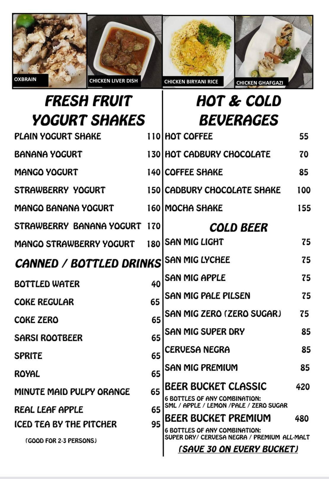 Menu at Hassan Kabab and Steaks restaurant, Quezon City, 9 Visayas Ave