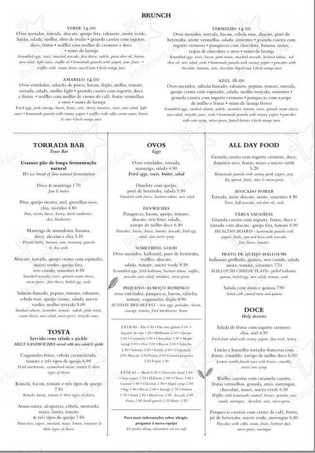 Menu at Heim Cafe • Brunch and Breakfast •, Lisbon