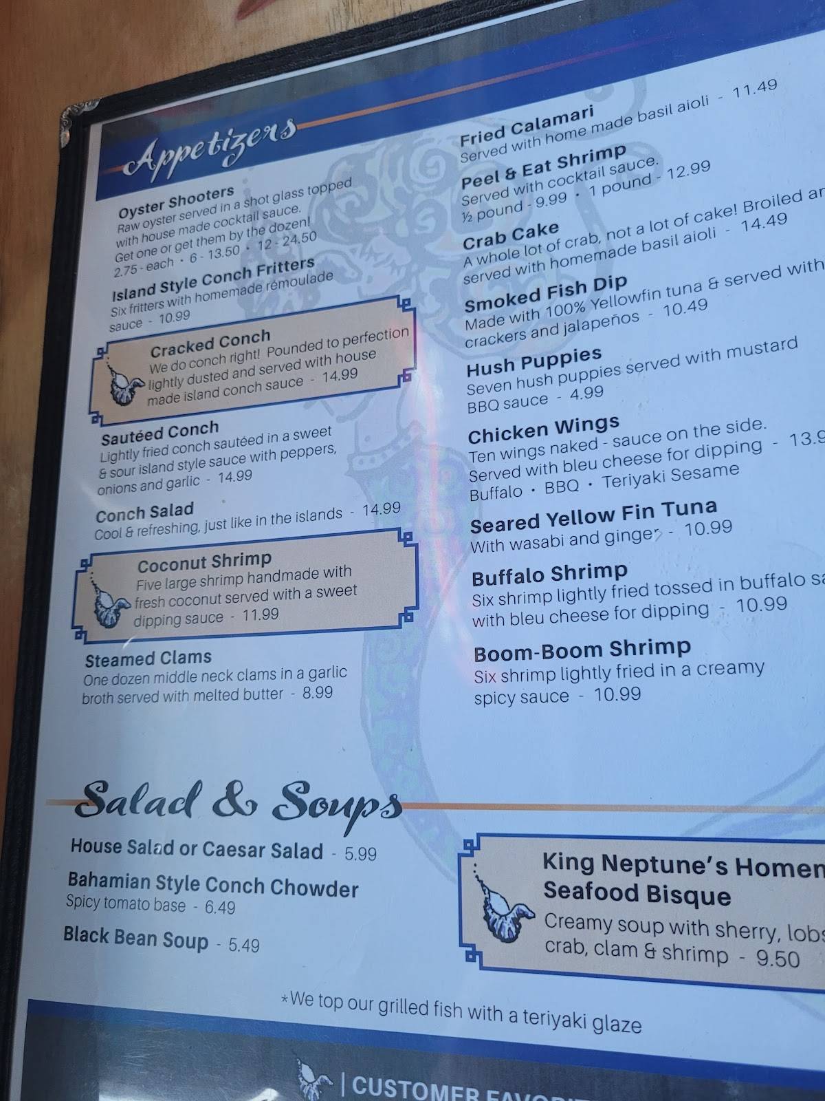 Menu at King Neptune Restaurant, Stuart