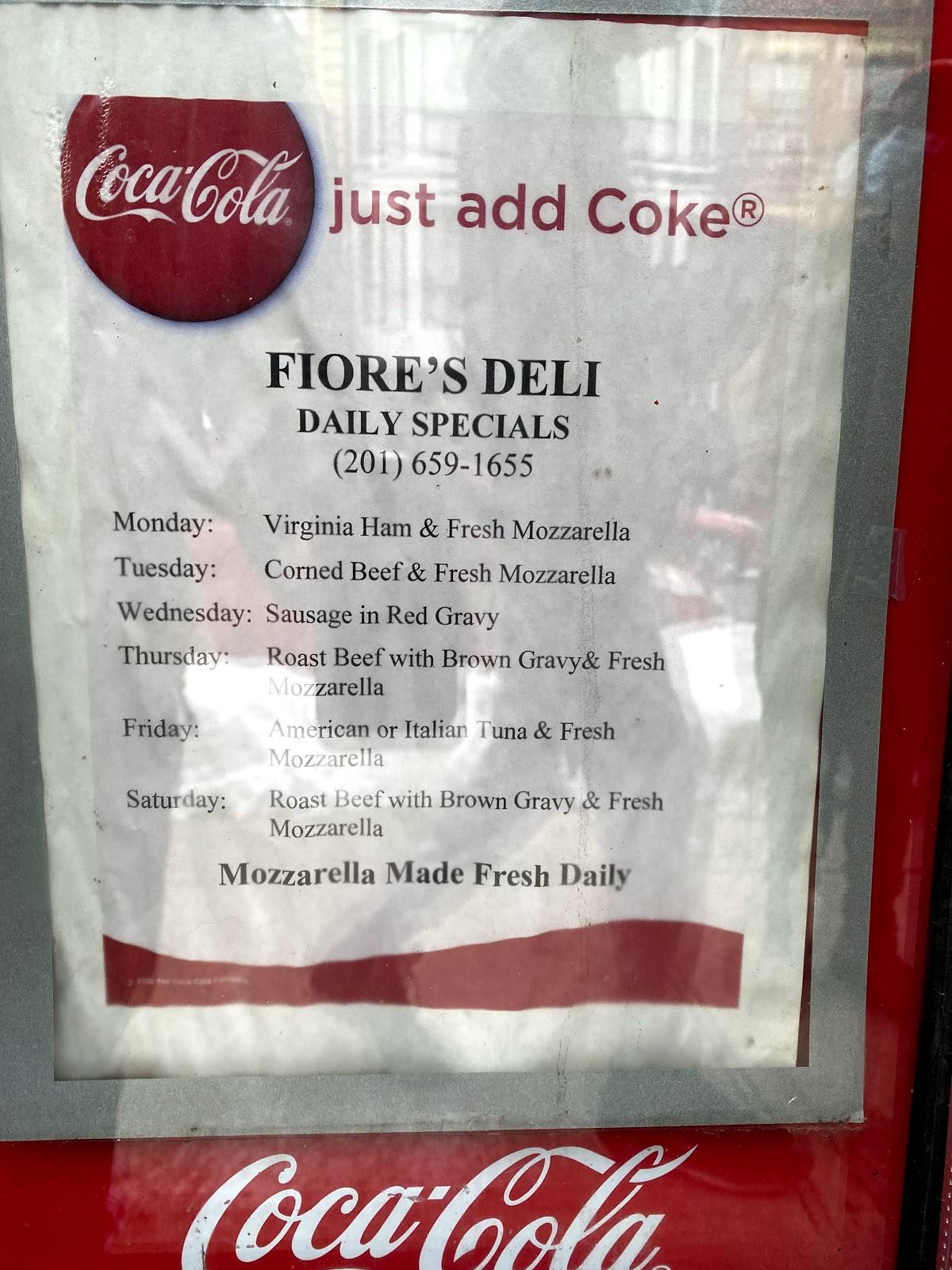 Menu at Fiore's House of Quality restaurant, Hoboken