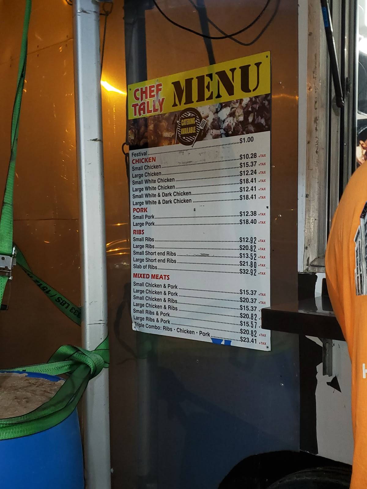 Menu at Chef Tally World Famous Jerk Chicken BBQ, West Park