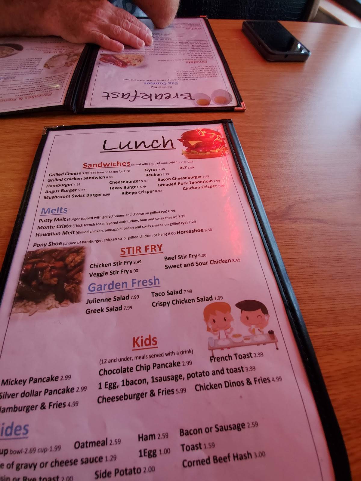 Menu at Homestyle Cafe, Springfield