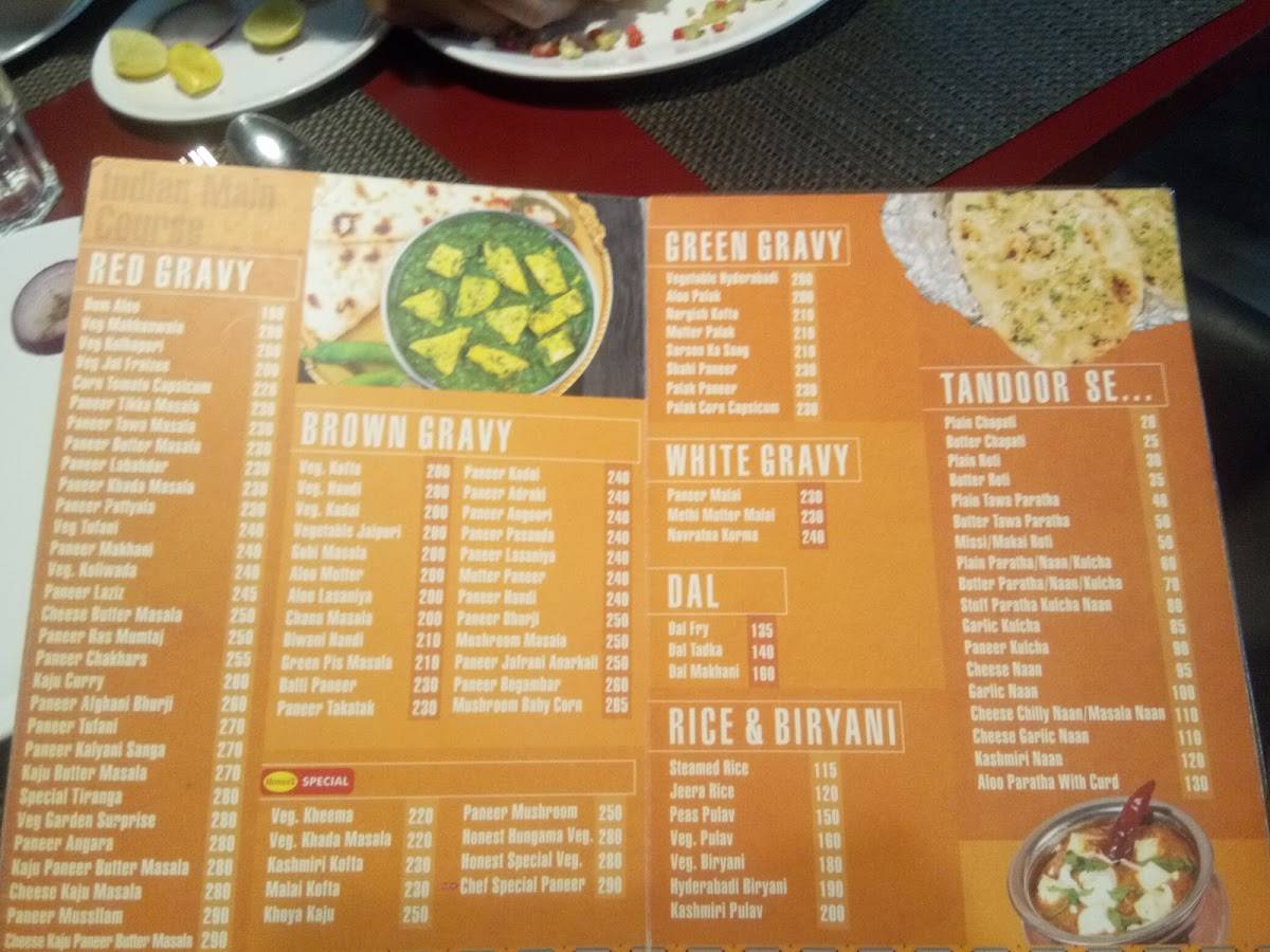 Menu at Honest Restaurant, Bhavnagar