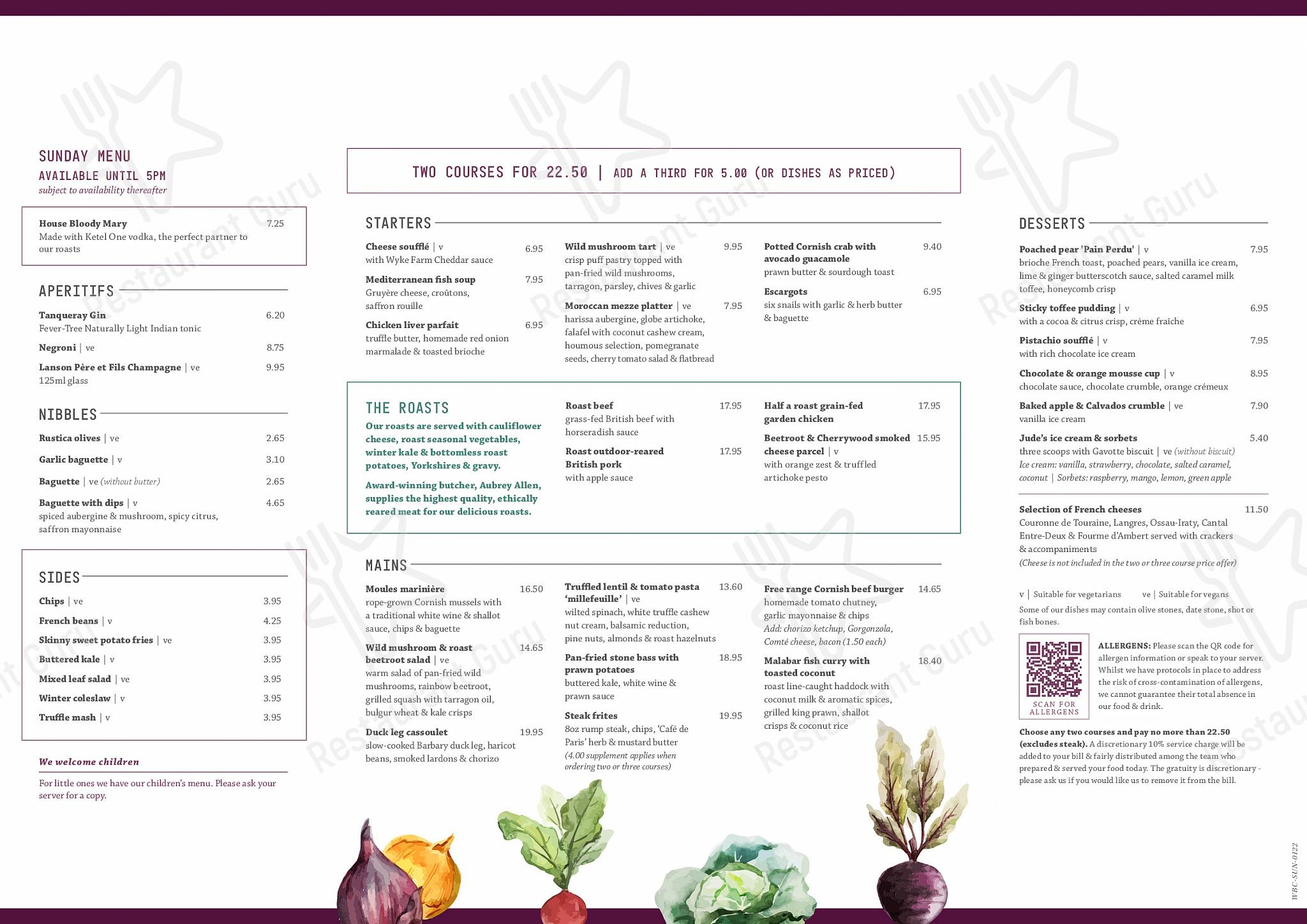 Menu at The Red Deer pub & bar, Horsham