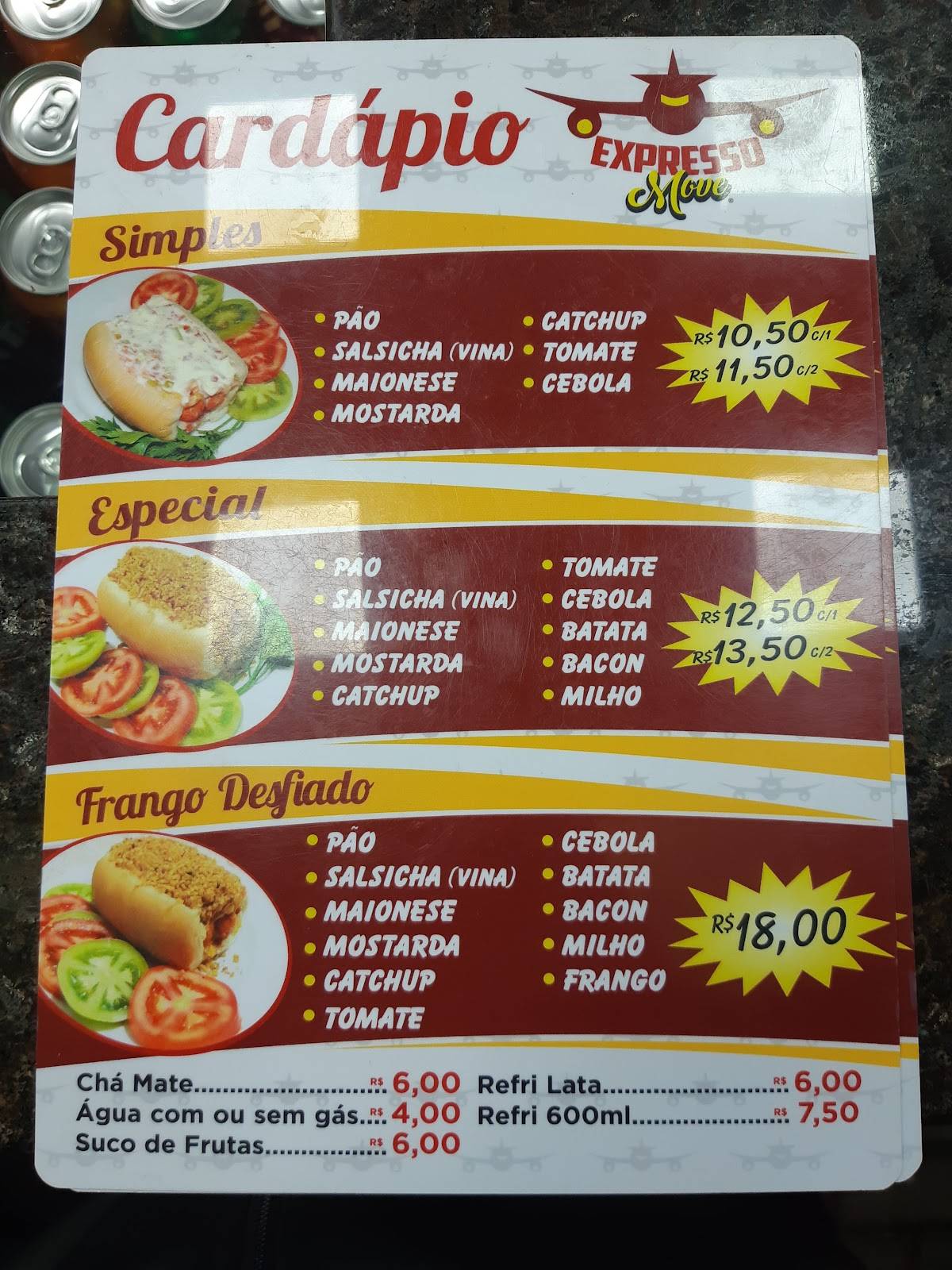 Menu at Hot Dog Expresso Move - Portão restaurant, Curitiba