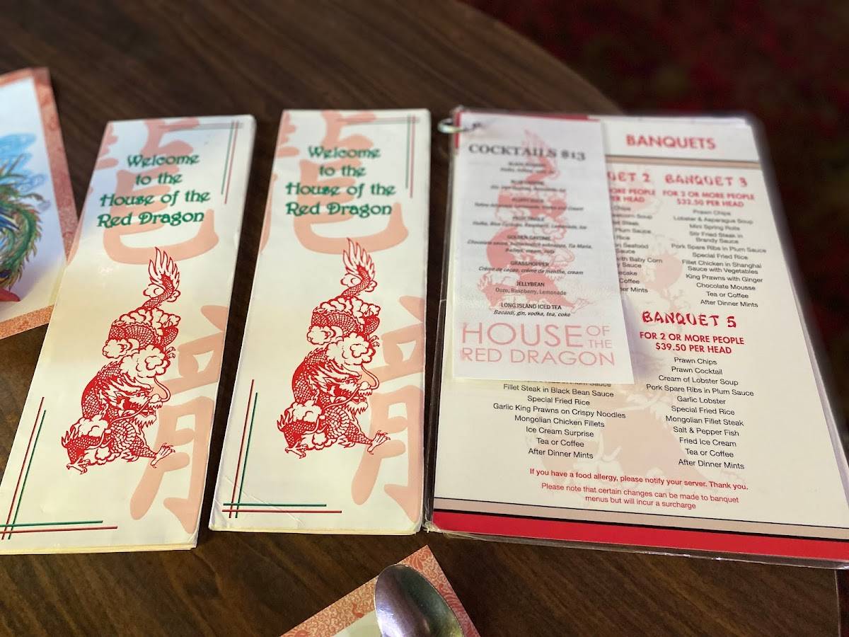 Menu at House of the Red Dragon restaurant, Smithfield, 11 George ...
