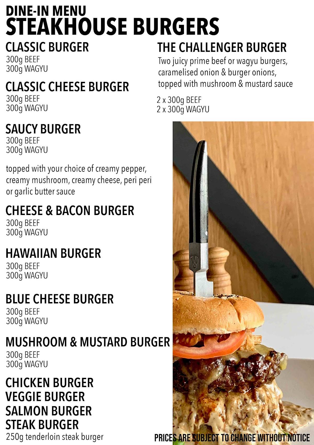 Menu at Hurricane’s Grill Dubai Mall steakhouse, Dubai