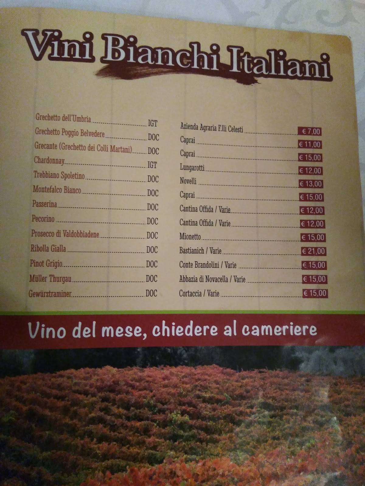Menu da Ristorante Pizzeria Il Caminetto, Campello Sul Clitunno