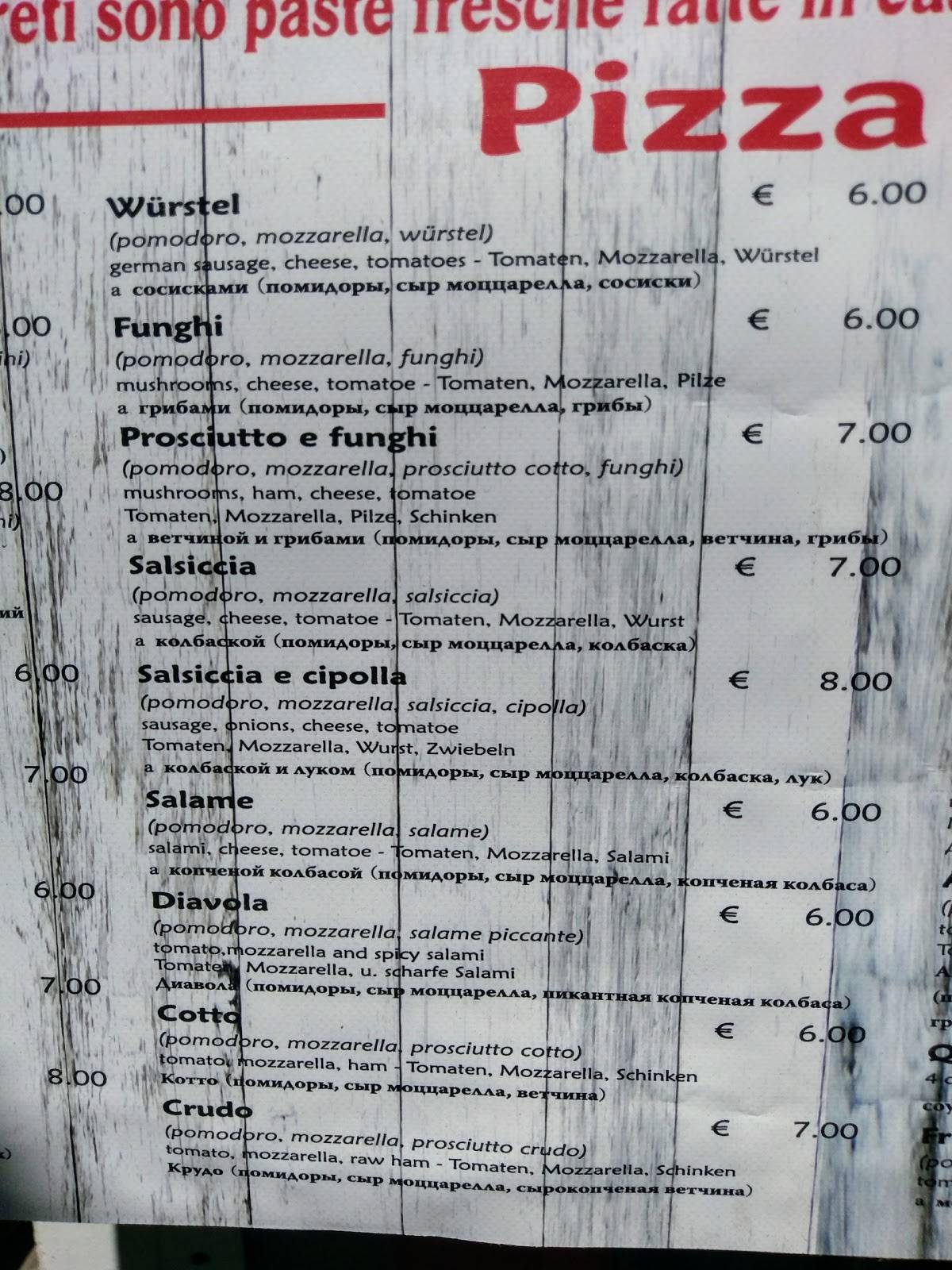 Menu da Ristorante Il Falco, Rimini, Viale Principe di Piemonte