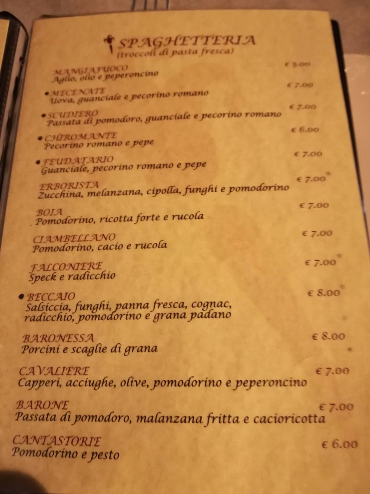 Menu da Il Giullare - Conversano ristorante, Conversano
