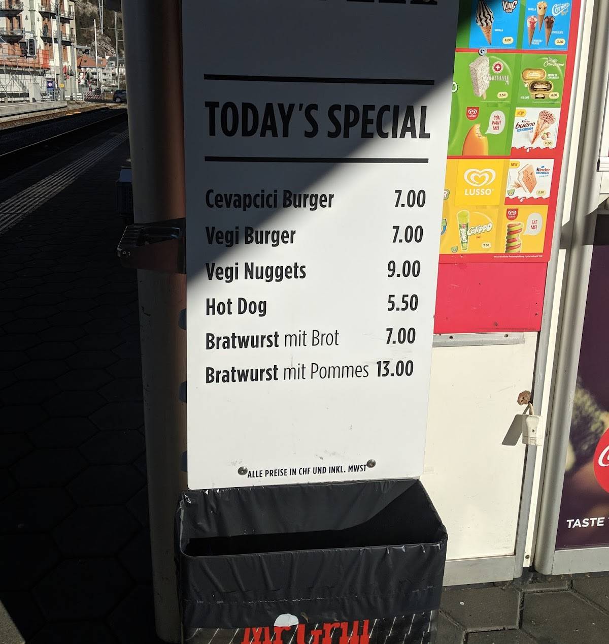 Speisekarte von Mr. Grill, Interlaken