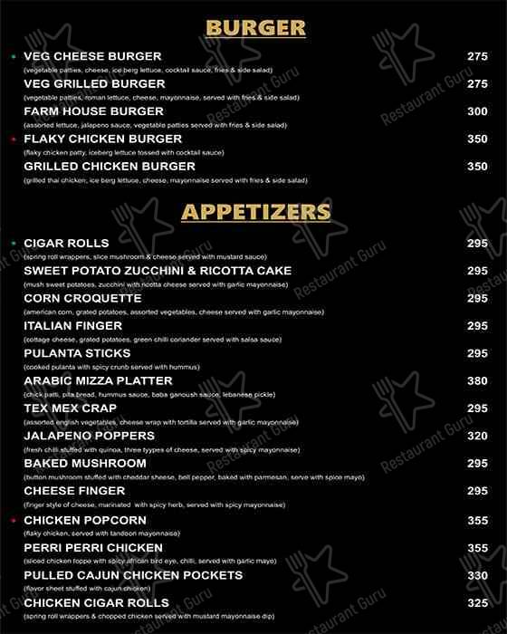 Menu at Moksha, Jammu