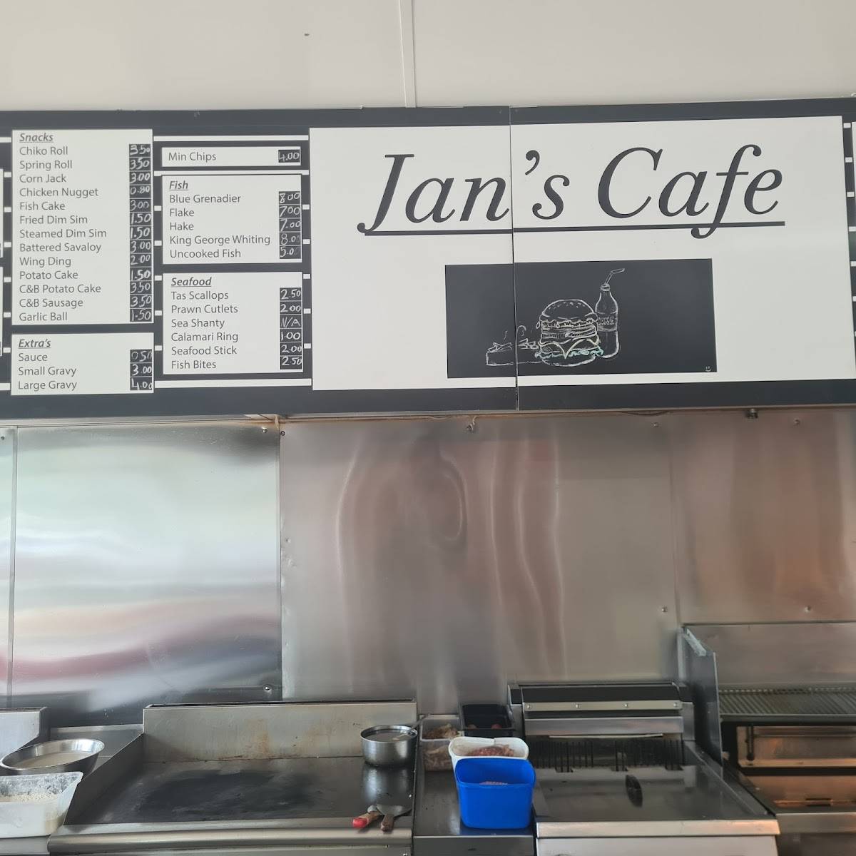 Menu at Jan's Cafe, Lavington