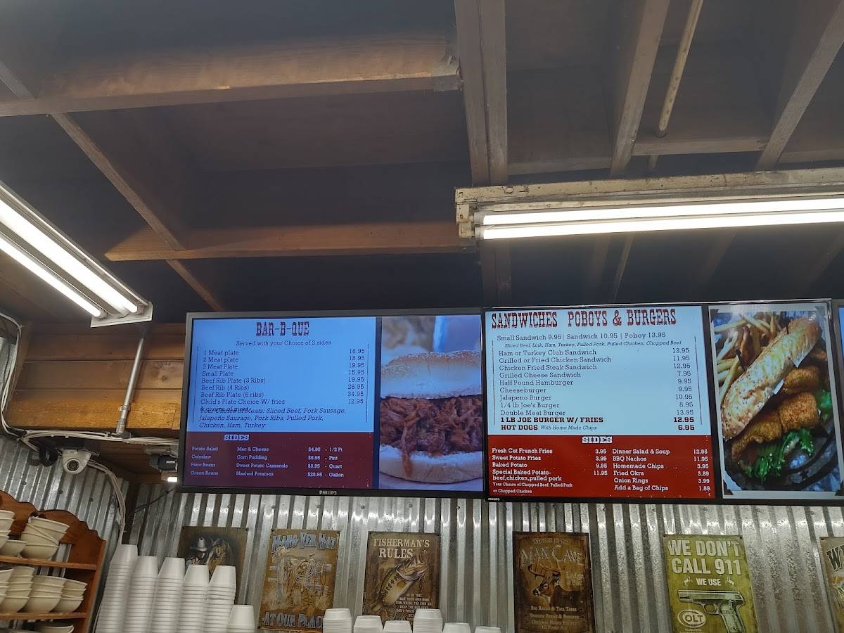 Menu at Joe's Barbeque Company, Alvin, E Hwy 6