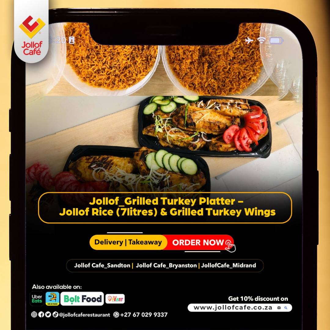Menu au Jollof Cafe, Northriding, Randburg