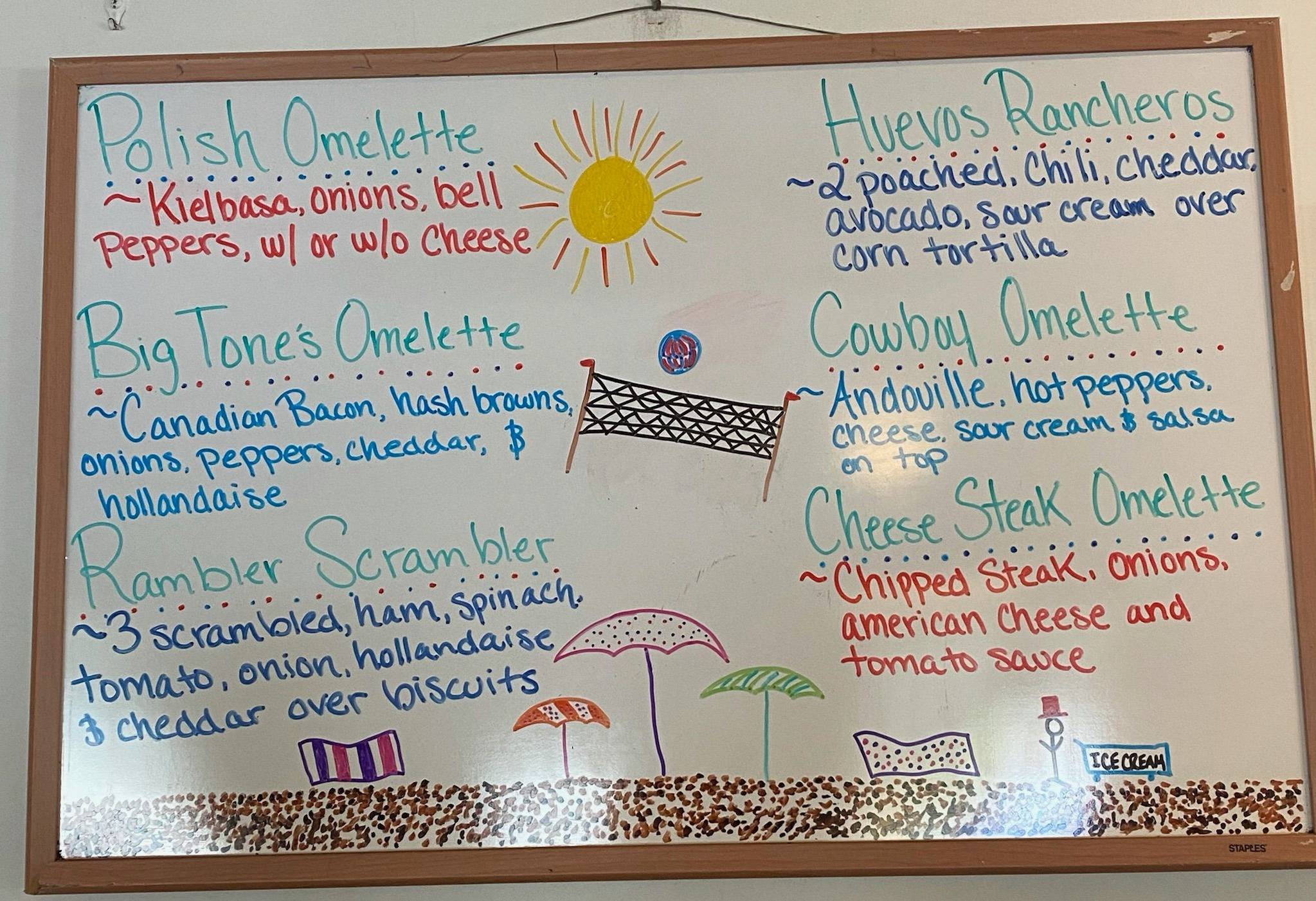 Menu at Jukebox Cafe, Boyertown