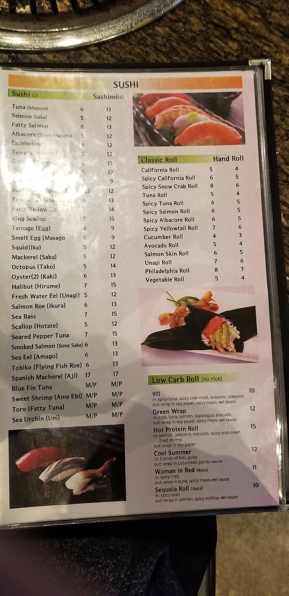 Menu at Kalbi King Korean BBQ & Sushi, Bakersfield