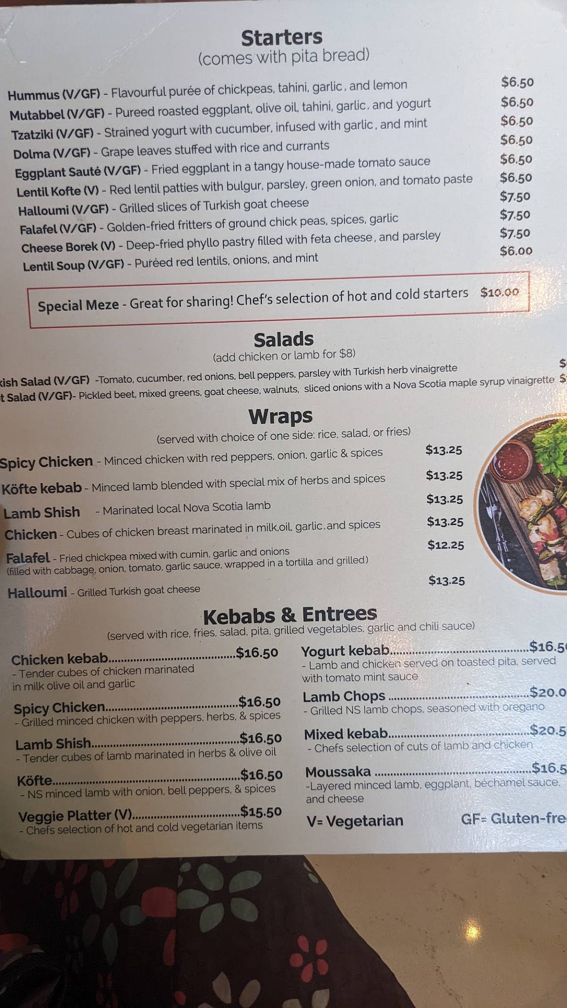 Menu at Kebab Kitchen Kebab & Meze House restaurant, Dartmouth