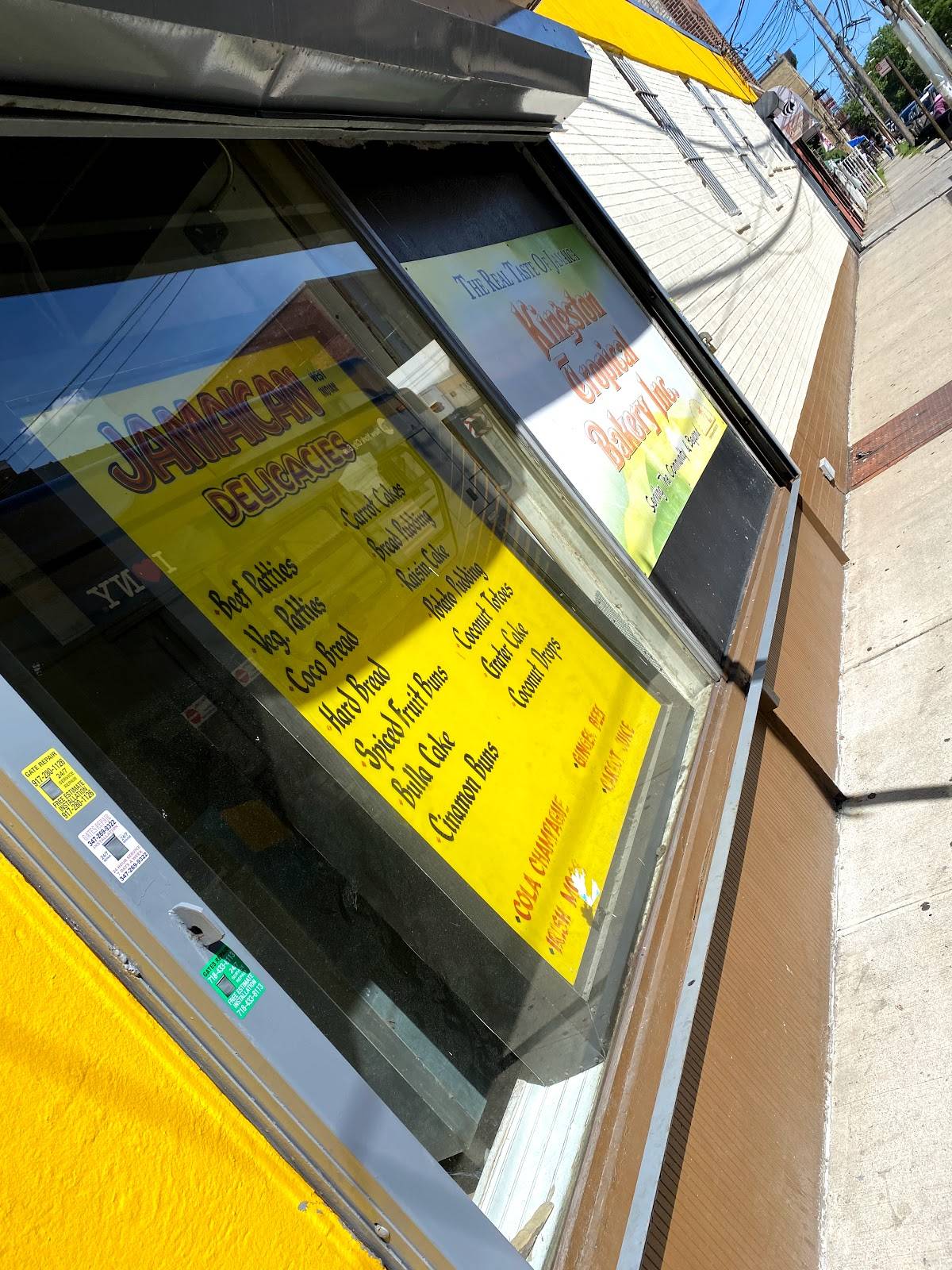 Menu at Kingston Tropical Bakery, Mount Vernon