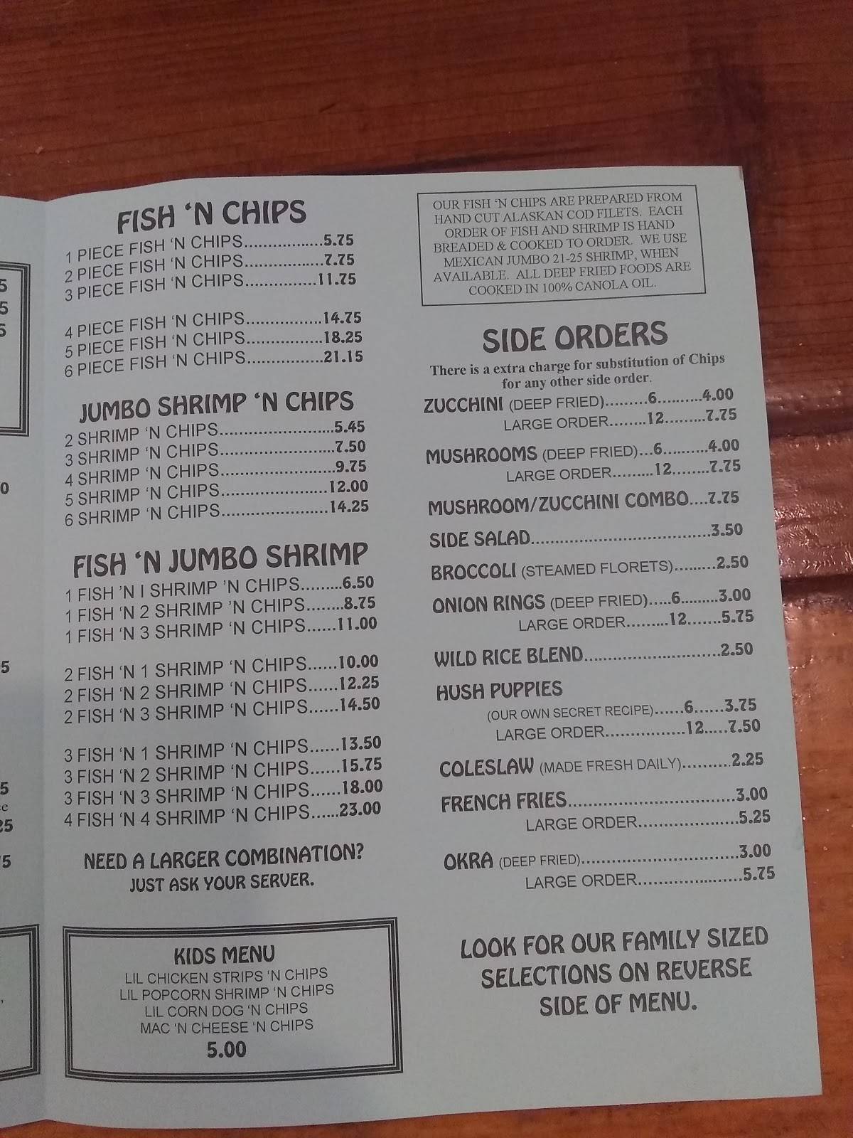 Menu at Knock Kneed Lobster restaurant, Phoenix