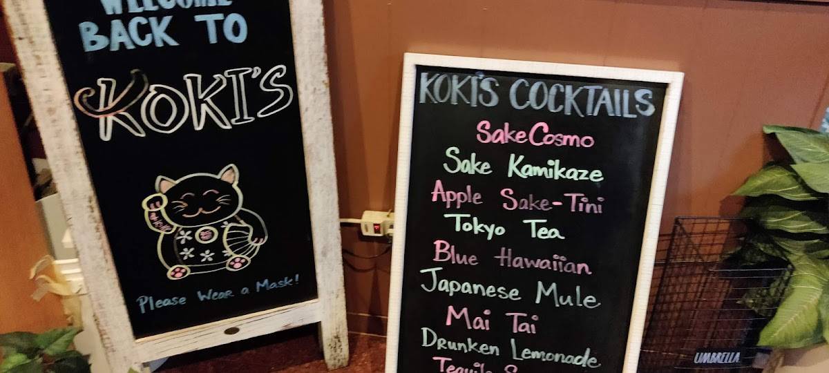 Menu at Koki's Teppanyaki Grille restaurant, Tustin