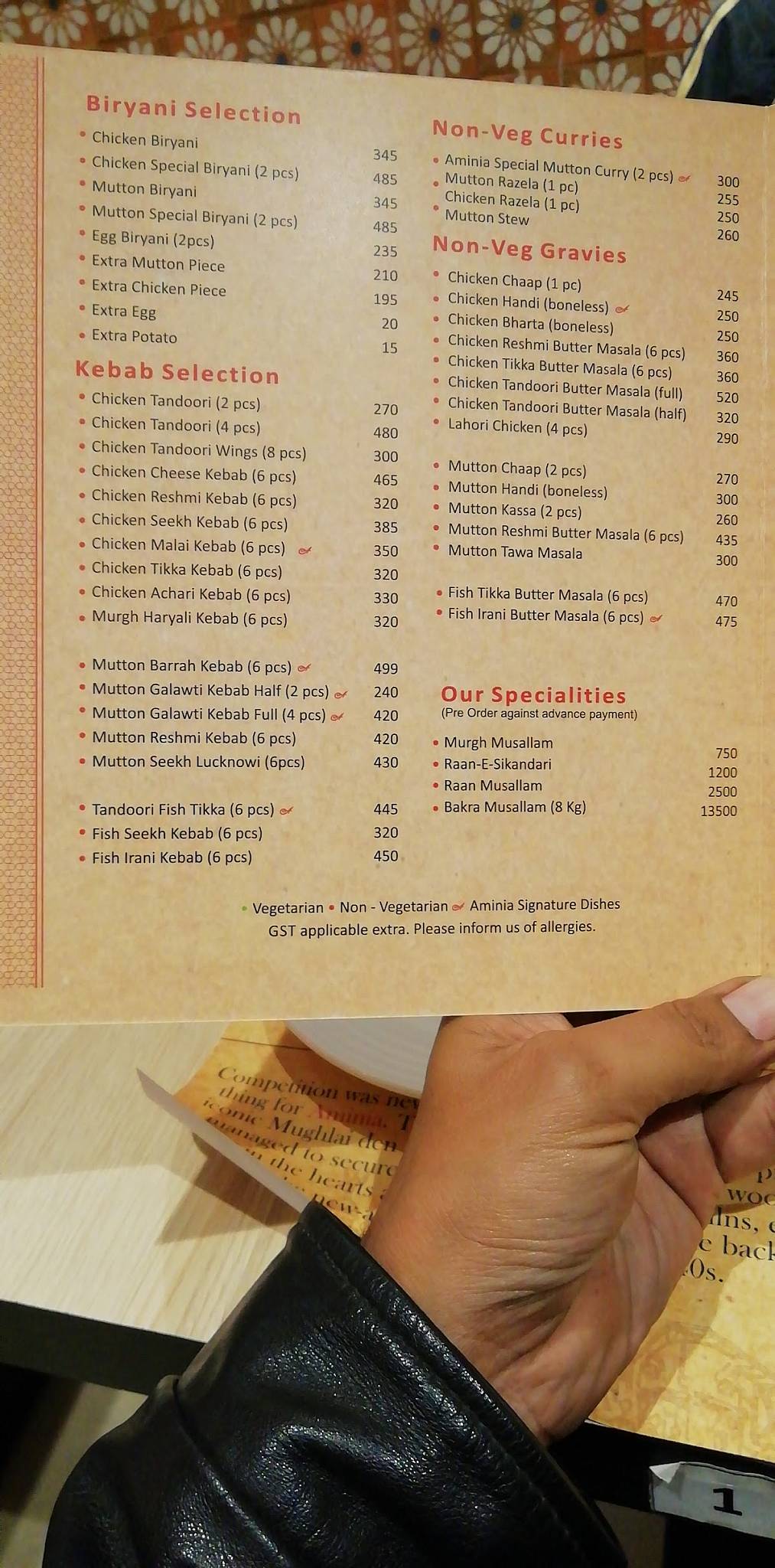 Menu at Aminia Restaurant - Kolaghat, Kolaghat
