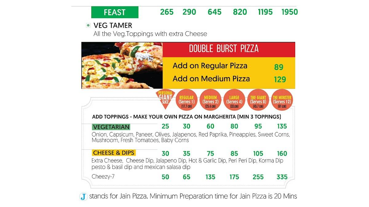 Menu at LA PINO'Z PIZZA, Pali