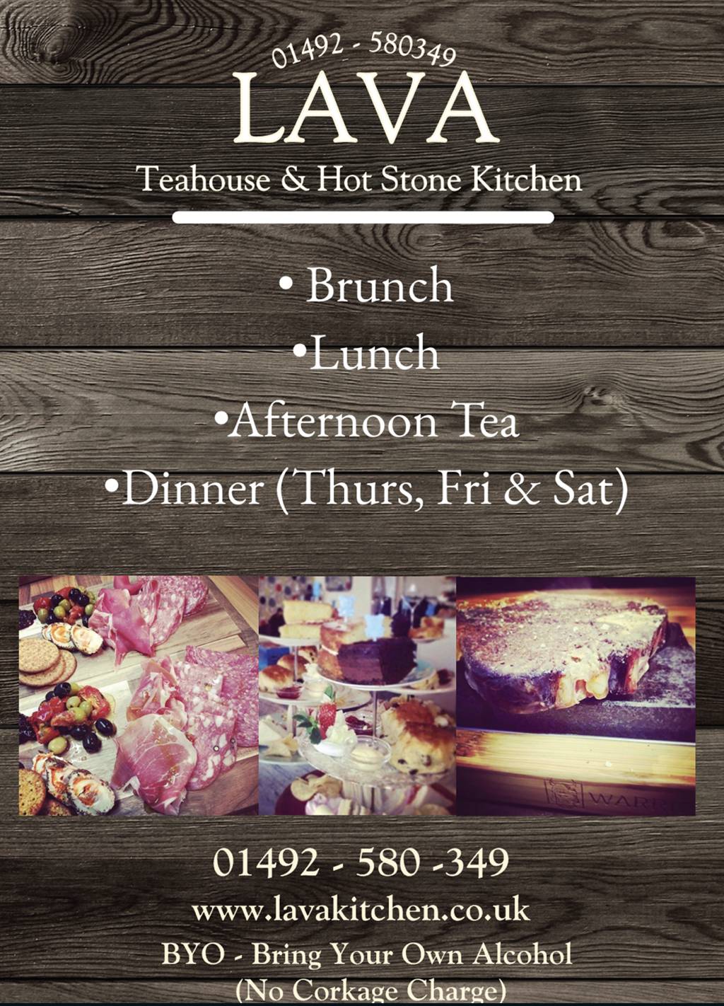 Menu at LAVA Hot Stone Kitchen steakhouse, Conwy