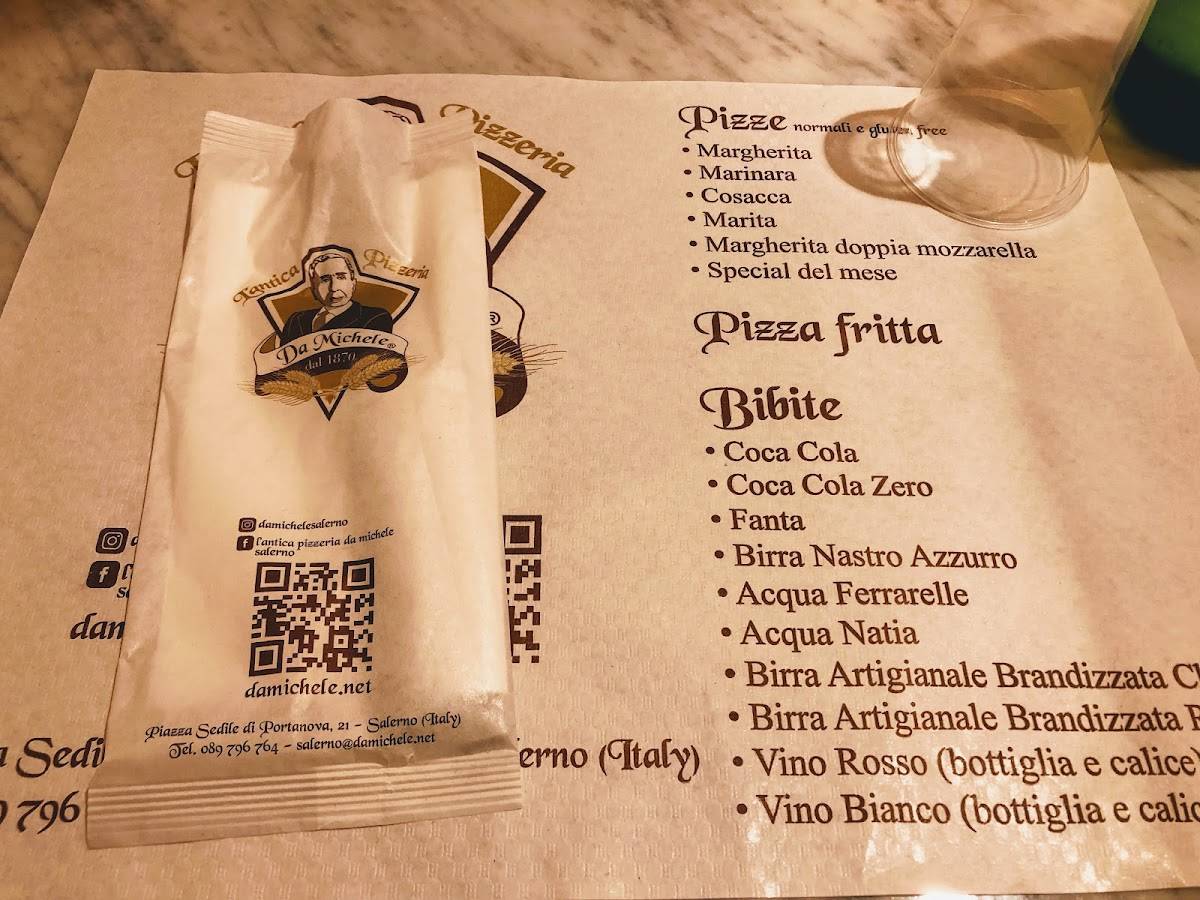 Menu da L'antica Pizzeria Da Michele, Salerno