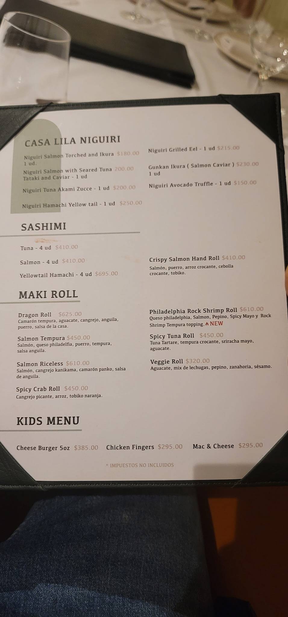 Carta del restaurante LILA - Modern Cuisine, Santo Domingo, C. P.º del ...
