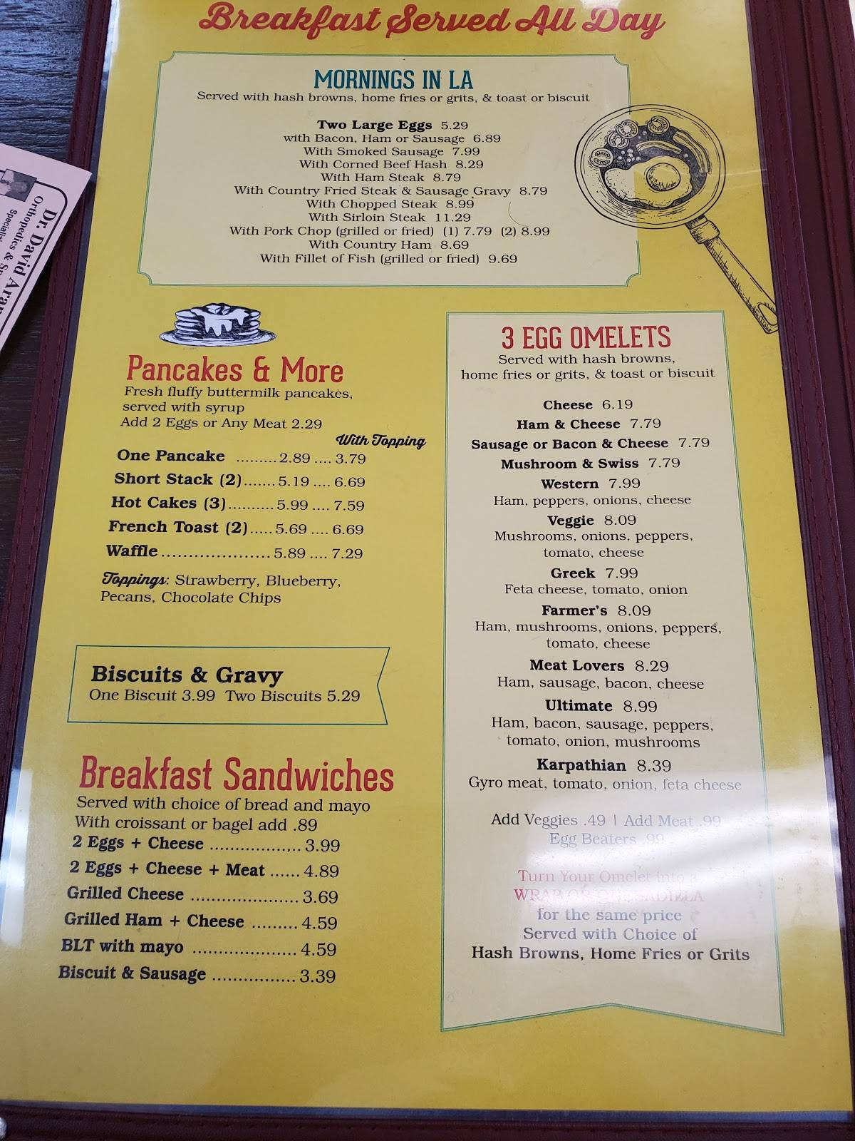 Menu at Lake Alfred Diner Inc restaurant, Lake Alfred