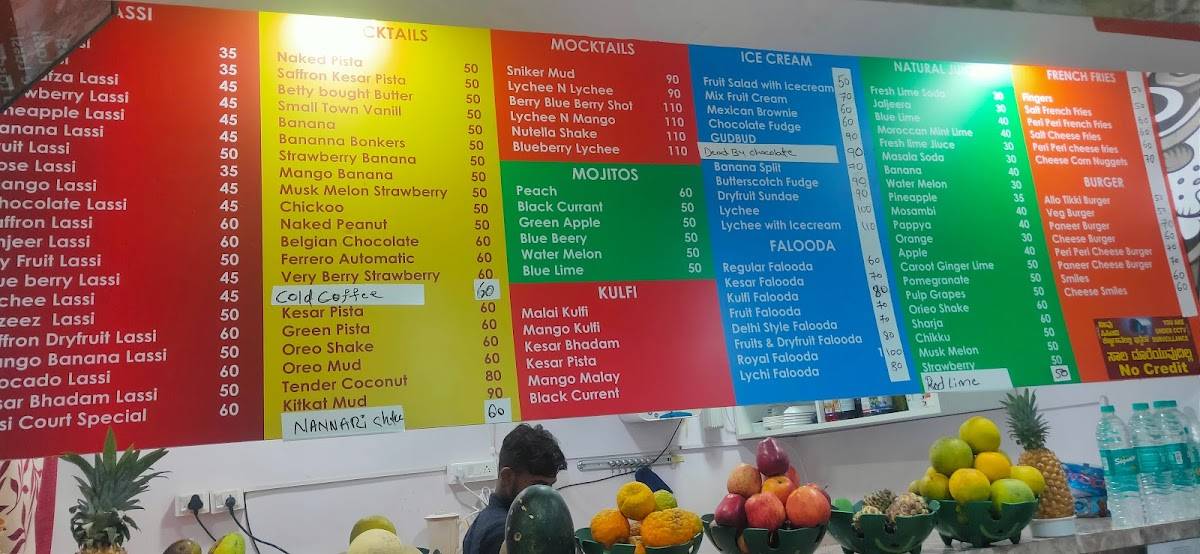 Menu at Lassi Court, Bengaluru