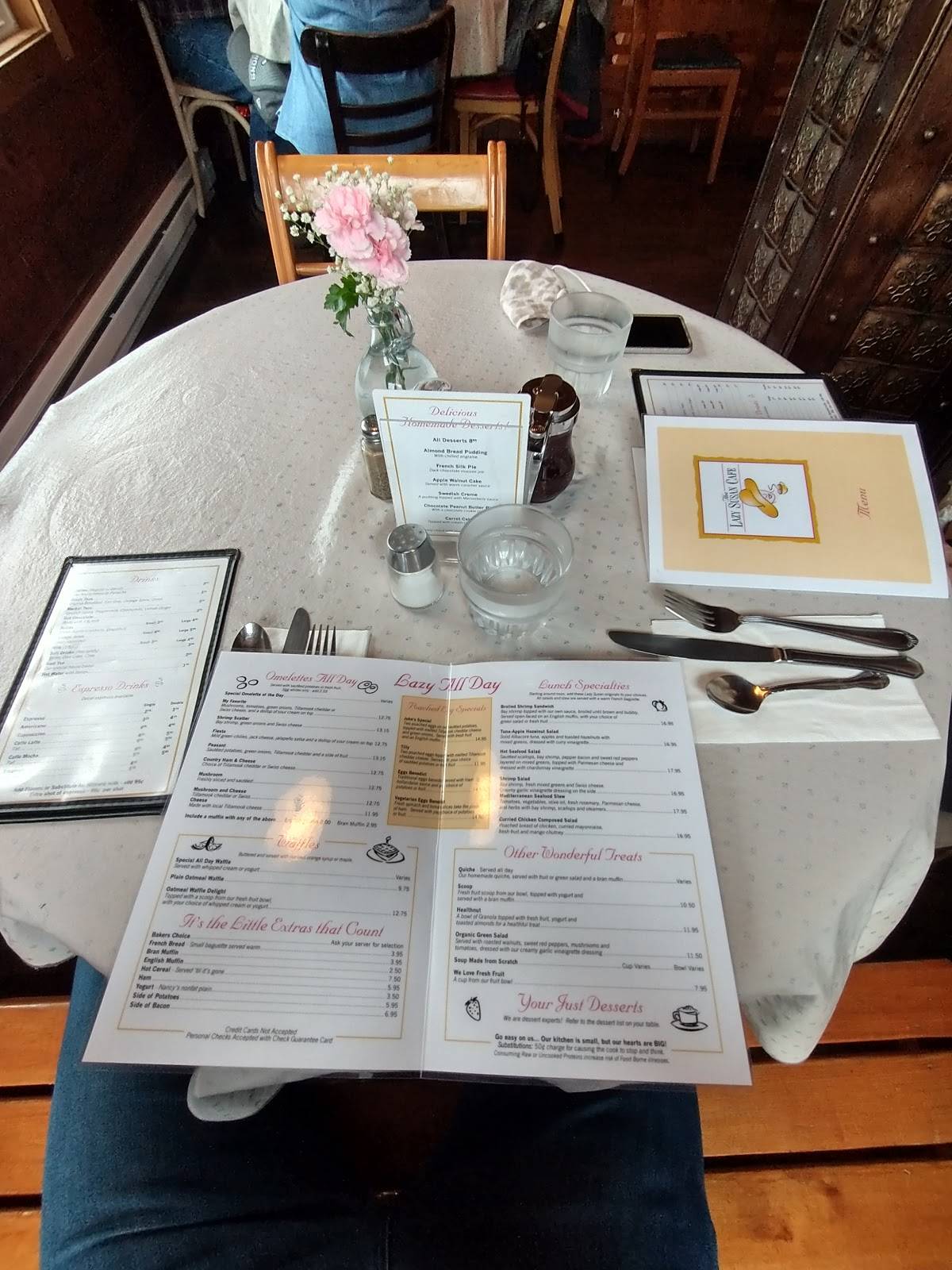 Menu at Lazy Susan Cafe, Cannon Beach